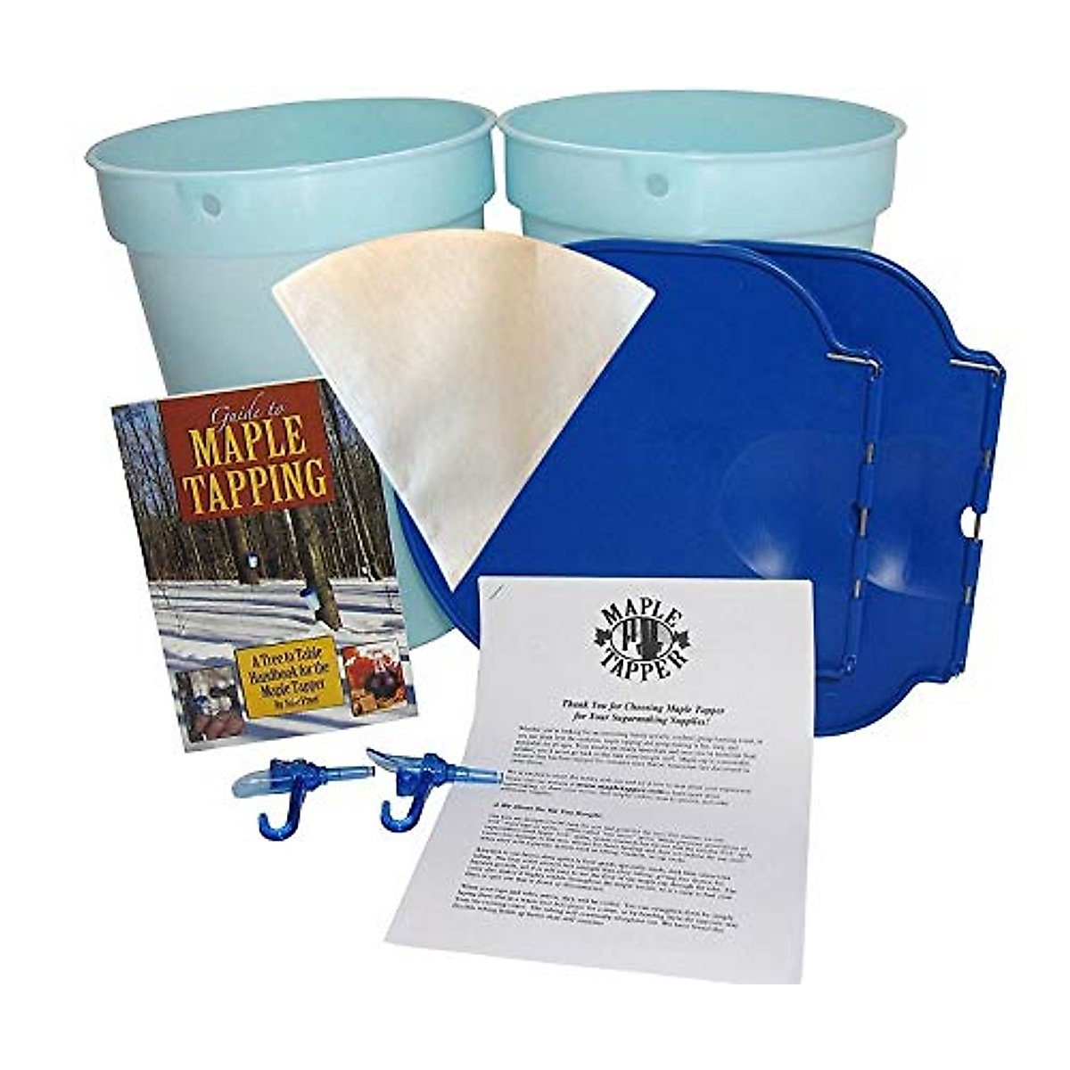 Maple Syrup Tapping Kit - Plastic Bucket, Bucket Lid, and Maple Sap Tapping 5/16" Tree Saver Spile/Spout - (Pack of 2)