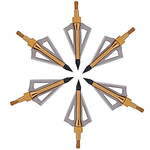 SHARROW 6pcs 30 inch Archery Flu-Flu Arrows Spine 400 Carbon Arrows with Replaceable Broadheads for Compound Bow Recurve Bow Hunting (Types1 Yellow, 6pcs)