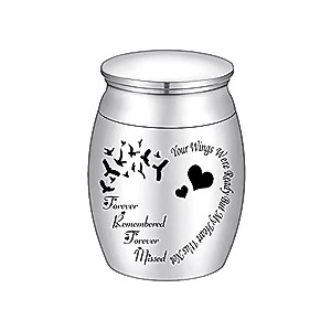 1.57 Inches Small Keepsake Urn for Human Ashes Stainless Steel Mini Urn Heart Small Ash Urn Tiny Ashes Holder Decorative Funeral Urn