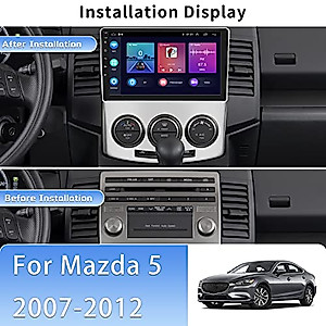 Android 11 Car Stereo for Mazda 5 2007-2012 with Wireless Apple CarPlay Android Auto,9 inch Touchscreen Car Radio with WiFi,GPS Navigation,Bluetooth,FM/RDS,SWC AUX-in,Dual USB+AHD Backup Camera