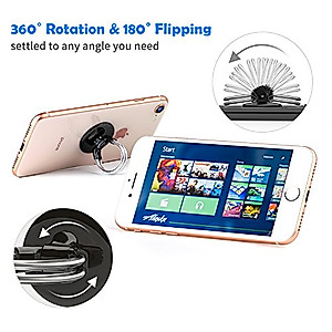 Phone Ring Holder Stand, 3 in 1 Universal Phone Car Vent Mount and Finger Grip Phone Holder Compatible with All iPhone, Samsung Galaxy & Smartphones