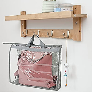 HOMOKUS Purse Storage, 4 PACK Handbag Storage Organizer for Closet, Clear Purse Storage Bags, Dust Bags for Purses and Handbags, Space-Saving Handbag Organizer Transparent with Zipper and Handle