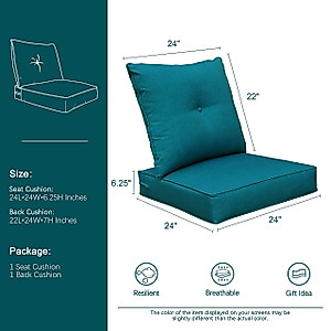 BOSSIMA Cushions for Patio Furniture, Outdoor Water Repellent Fabric, Deep Seat Pillow and High Back Design,Sliver/Light Grey