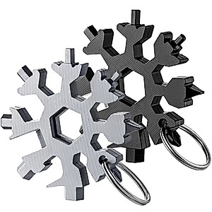 Snowflake Multitool 2PCS 18-in-1 Stainless Steel Snowflake Multi Tool Keychain Tool Gadgets for Outdoor Travel Camping Daily Mens Gifts