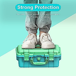 DEVASO Carrying Case for Nintendo Switch Travel Case, Professional Deluxe Waterproof Case Soft Lining Hard Case for Nintendo Switch OLED Model Console, Controller and Other Accessories (Green&Blue)