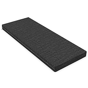 Detiblue Bench Cushion - Outdoor Patio Porch Swing Cushion, Indoor Bay Window Seat Furniture Cushion, Non-Slip, Waterproof, 48x18x4, Cationic Black