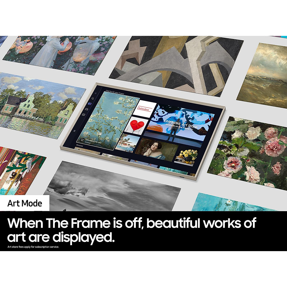 SAMSUNG QN85LS03BAFXZA 85" The Frame 4K UltraHD Smart QLED TV with a VG-SCFA85BWB 85" The Frame Customizable Bezel - Modern Brown (2022)