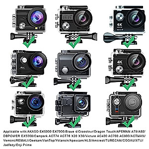 VVHOOY 3 x 1050mAh Rechargeable Action Camera Battery with USB Dual Charger Compatible with AKASO EK7000/Brave 4/Dragon Touch 4K/Campark/Crosstour/Victure/APEMAN/RUNME R2 Action Camera