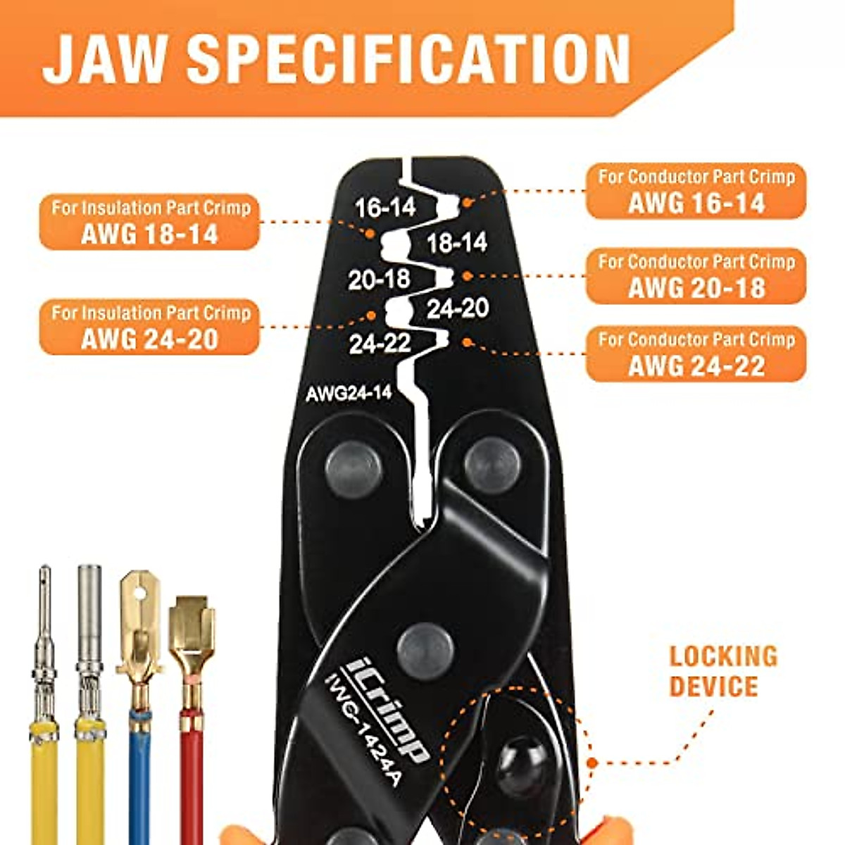 iCrimp Closed Barrel Crimper, Stamped Contacts Crimper and Weather Pack Terminal Crimper Tool Kit w/Extraction Tools-12pcs included