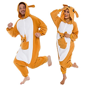 Funziez! Adult Onesie Halloween Costume - Animal and Sea Creature - Plush One Piece Cosplay Suit for Adults, Men and Women