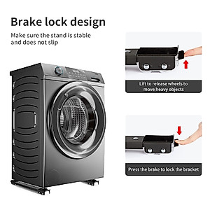 Draywitt expandable appliance roller-appliance rollers for washer and dryer,base mover for washer and dryer (BLACK)