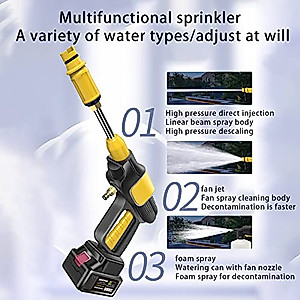 21V Cordless Car Cleaning Kitwith Accessories Portable Electric Pressure Washer with Water Tank for Cars Gardens Terraces Windows Cleaning Works