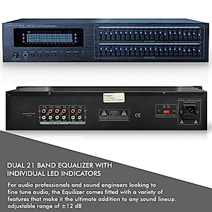 Technical Pro Dual 21 Band Professional Stereo Equalizer with Individual LED Indicators