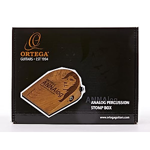 Ortega Guitars Analog Singer-Songwriter Stomp Box with Built-in Passive Piezo for Kick Sound, Natural (ANNALOG)