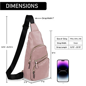 Emperia Small Sling Bag Fanny Packs Crossbody Bags Travel Backpack Chest Bag Gifts for Women Men Mauve