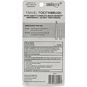 Dental Source Travel Toothbrush and Crest Toothpaste Kit, Assorted, 0.85 Ounce