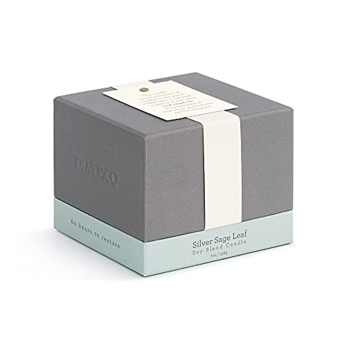 Restore Silver Sage Leaf Scented Amber Citrus 7 Ounce Glass Soy Giving Candle