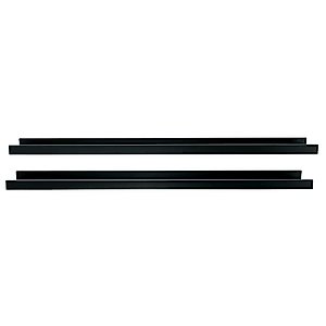 Kiera Grace Set of Two Edge Simple & Classic Decorative Engineered Wood Floating Wall-Mounted Picture Frame Shelves for Home, Room, & Office, 44" L x 4" W x 2" H, Black, Set of 2