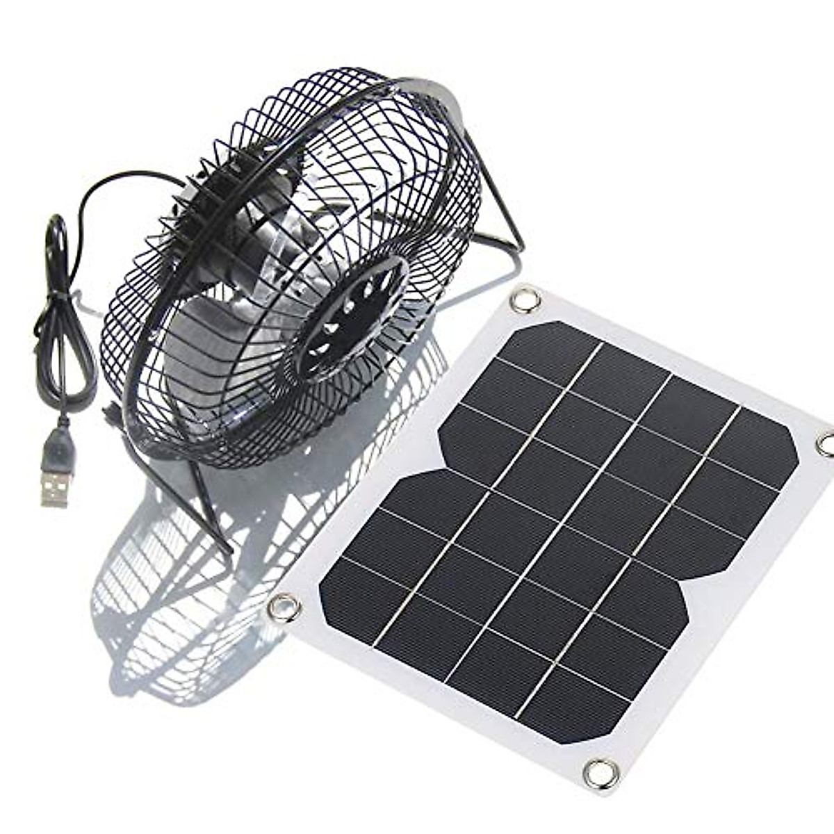Solar Ventilator 5W 6inch USB Solar Panel Powered Fan for Camping Caravan Yacht Greenhouse Dog House Chicken House Ventilator