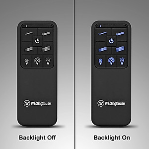 Westinghouse 7787900 Four Speed Black Ceiling Fan Remote Control with Backlit Buttons
