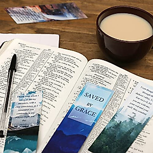 120 Pieces Bible Bookmarks Full Scripture Book Marks Christian Motivational Book Marks Prayer Cards Scripture Cards Bulk Inspirational Bookmarks for Women Men (Classic Style)