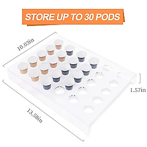 XIAOMANSHANGWU Coffee Pod Holder Organizer Tray,Clear Acrylic Coffee Pod Organizer for 30 Nespresso Capsule Pods,Countertop or In Drawer Storage for Office,Home or Kitchen, 30 Pods