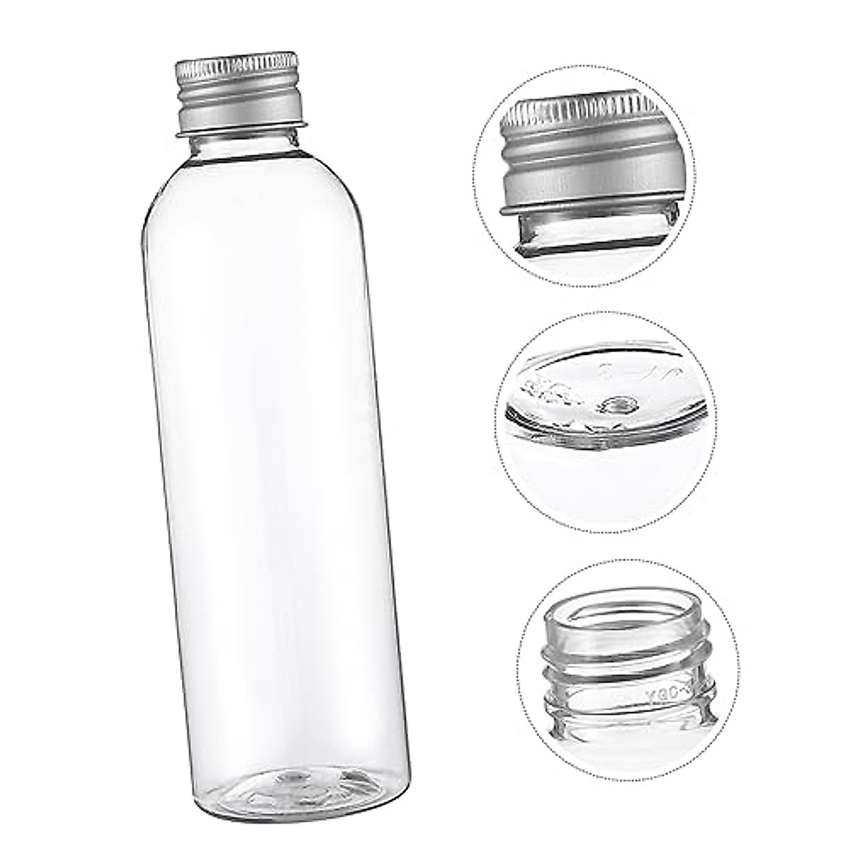 HEALLILY 8pcs Transparent Beverage Bottle Clear Milk with Lids Juice Bottles with Caps Distilled Water Gallons Case/6 Plastic Juice Bottles Drink Container Ordinary Small Empty Bottle