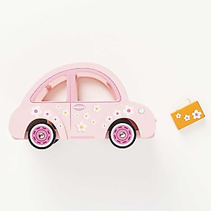 Le Toy Van - Wooden Daisylane Sophie's Car Accessories Play Set for Dolls Houses - Wooden Car Toy with Luggage Accessory - Dollhouse Accessories - Suitable for Ages 2+,Bright Pink, Medium