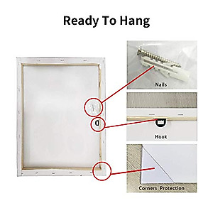 Winter Tree Canvas Print Artwork: Grey & White Landscape Print Wall Art for Bathroom (16'' x 12'')