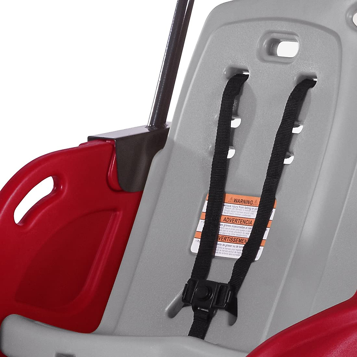 Gaggle by Foundations Parade 6 Seat Buggy Stroller with 5 Point Harness for Added Safety, Multi-Child Buggy Stroller with Soft Stop Brake, Fits Through Standard Doorways, Made in The USA (Red/Gray)