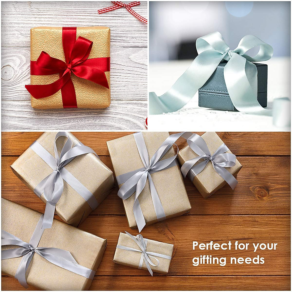 Knitial Satin Wine Color Ribbon 1-1/2 inch x 50 Yards Double Face for Gift Wrapping and Crafts