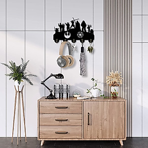 ANTWAX Star Black Key Holder for Wall, Star and Warplane Theme Key Holder, Wars Theme Key Rack Wall Decor for Bedroom, for Wall for Kitchen and Entryway Decor, Easy to Install