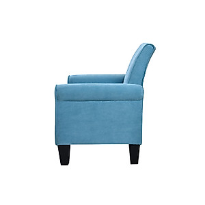 Lepfun Accent Living Room Chairs Modern Linen Fabric Comfy Reading Armchair for Bedroom Small Spaces Apartment Office, Light Blue