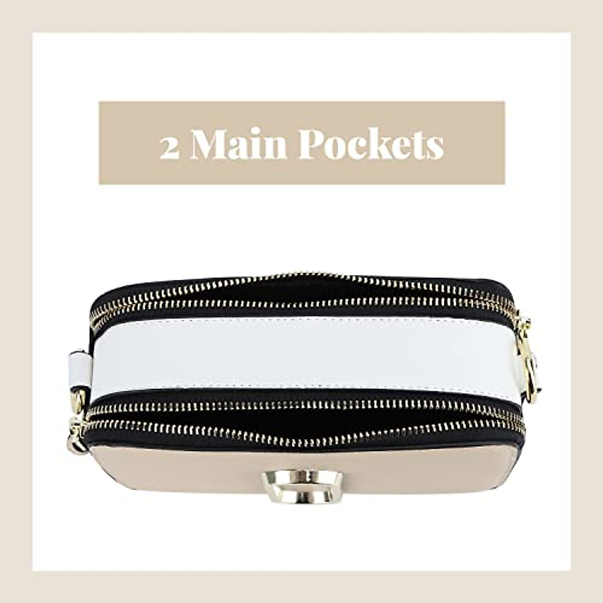 WOG2008 Crossbody Bags for Women Trendy PU Leather Small Camera Bag Purses Designer Shoulder Handbags with Wide Straps