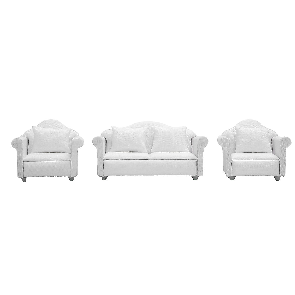 Fateanuki 1 12 Scale Doll House Furnitures 3pc Sofa Miniature Dollhouse Toy Parlor Bedroom Decoration Accessories