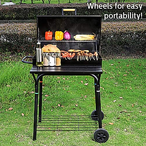 Charcoal Grill, Portable Barbecue Grill Tools for Outdoor Grilling Cooking Camping Hiking Picnics Tailgating Backpacking Party 31.1''x17.9''x 9''