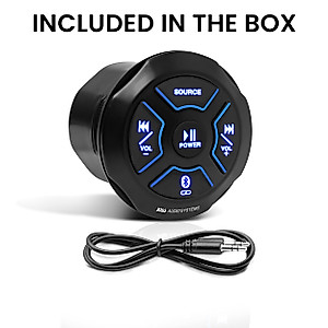 BOSS Audio Systems MGR250B Bluetooth Marine Radio Gauge Receiver, Built-in Amplifier, IPX6-Rated, USB Port + USB Charging