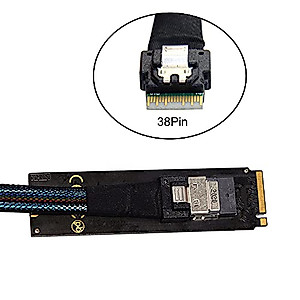 xiwai NGFF M-Key NVME to SFF-8654 Slimline SAS Card Adapter and U.2 U2 SFF-8639 NVME PCIe SSD Cable for Mainboard SSD