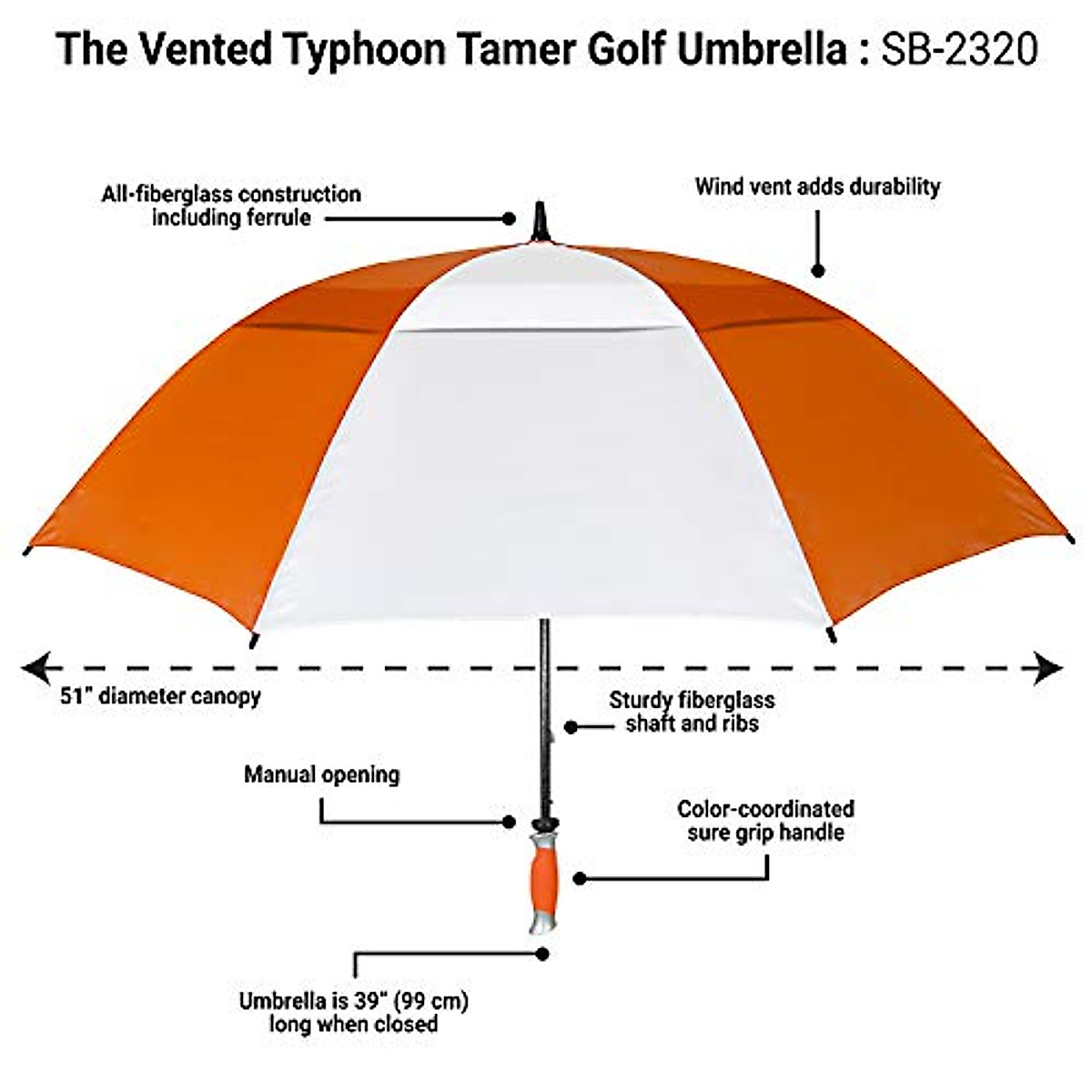 STROMBERGBRAND UMBRELLAS Windproof Waterproof Golf Umbrella PGA Professional Quality Golf Umbrella Ultimate Portable Golfers Golf Umbrella for Men and Women