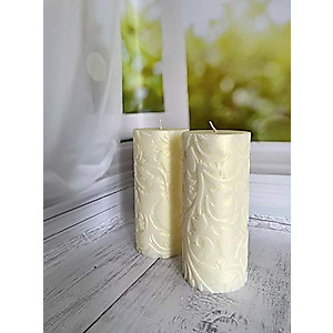 Magik Life Decorative Pillar Candles-3x6 inch - Unscented Long Lasting Handcrafted Royal Candles for Home Decoration Restaurant Weddings Spa Events Church- 70 Hour Burn Time - Smokeless & Dripless