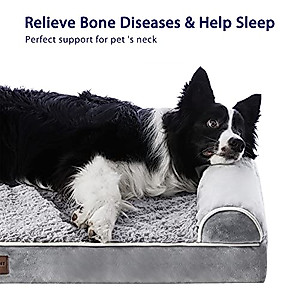 Figopage Orthopedic Dog Bed - Large/Extra Large Dogs Beds - Eggs Crate Foam Pet Dog Bed Mat Sofa with Waterproof Washable Cover, Couch Dog Beds for Medium, Large, Extra Large Pets