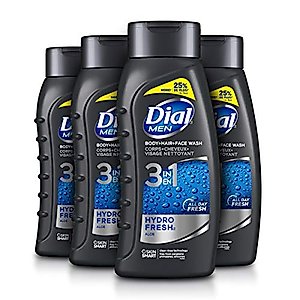 Dial Men Hair + Body Wash, Hydro Fresh, 20 fl oz (Pack of 4)