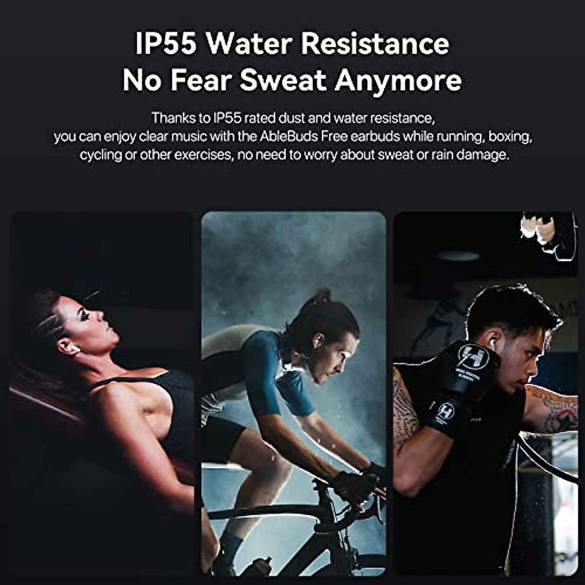 UMIDIGI Ablebuds Free Wireless Earbuds,Bluetooth 5.2 Headphones Noise Cancellation Earphones Stereo Bass Earphones，IP55 Waterproof Sports 27H Playtime in-Ear Built-in Mic Headset ENC Clear Calls