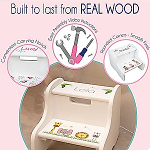 Personalized Girl Tribal Arrows White Two Step Stool