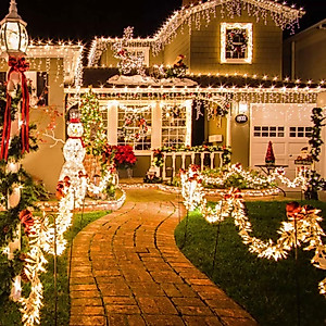 TW SHINE Christmas Lights, 200 LED 66FT Outdoor Christmas Lights Plug in with 8 Modes, Waterproof Christmas Lights Outdoor, Indoor Xmas Decorations for Party Yard House Decor, Warm White