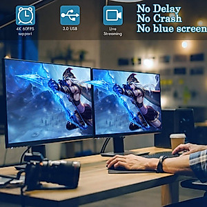 Guermok Video Capture Card, USB 3.0 HDMI to USBC Capture Card, 4K 1080P60FPS Capture Devices for Gaming Live Streaming Video Recorder, for Windows MacOS System PS4/5 Switch Xbox Steam OBS