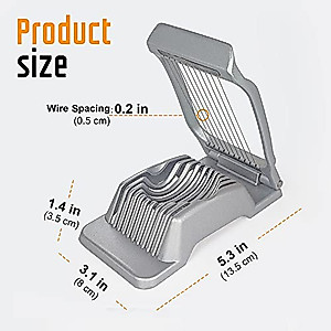Yuzxaun Egg Slicer, Egg Slicer for Hard Boiled Eggs, Stainless Steel Wire Egg Slicer, Heavy Duty Aluminium Egg Cutter Dishwasher Safe for Egg Strawberry Soft Fruit