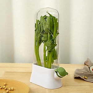 XALVA Herb Saver Pod for Refrigerator - 1 Pack Space-Saving Fresh Herb Keeper for Refrigerator - Herb Preserver for Cilantro, Mint & Asparagus - Cilantro Container for Fridge - Fresh Herb Storage