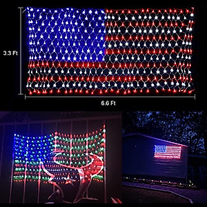 American Flag Lights with 420 Super Bright LEDs,KAZOKU Waterproof Led Flag Net Light of The United States for Yard,Garden Decoration, Festival, Holiday, Party Decoration,Christmas Decorations