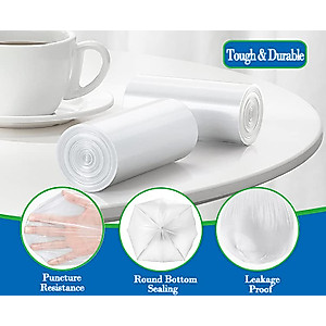 4 gallon trash can liners,Small clear Garbage Bags,Extra Strong 4 Gal Trash Bag,Fit 12 liters trash Bin Liners for Home Office Kitchen,300(Clear)